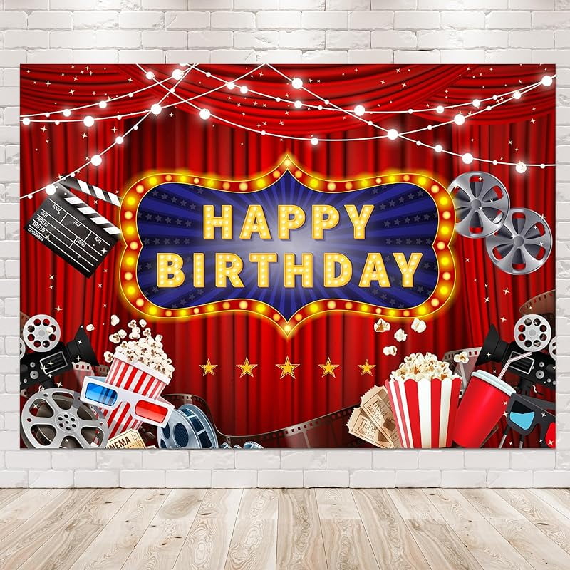 Movie Night Supplies Backdrop 7Wx5H Photography Drive in Movie Night ...