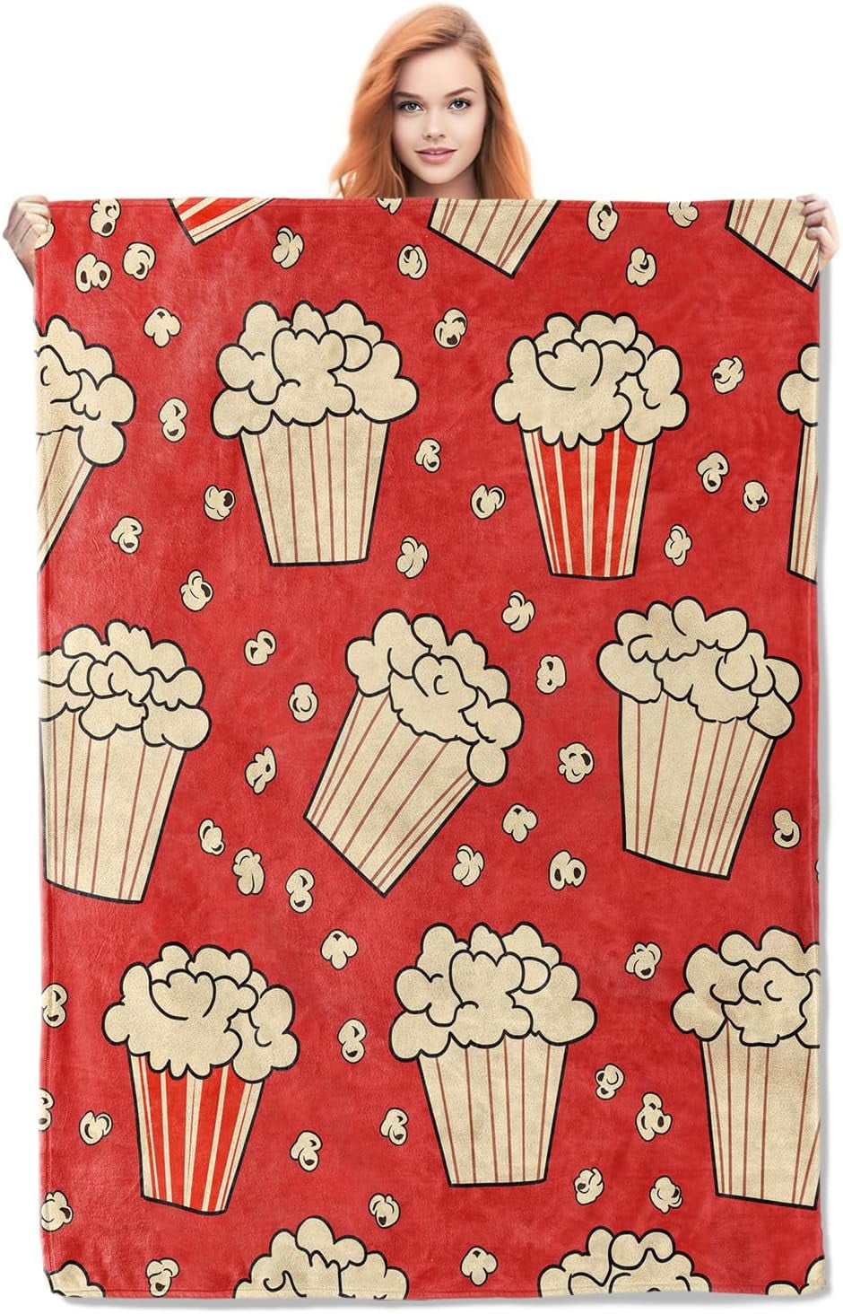 Movie Popcorn Blanket Gifts for Women Girls Adults Kids Soft Warm ...