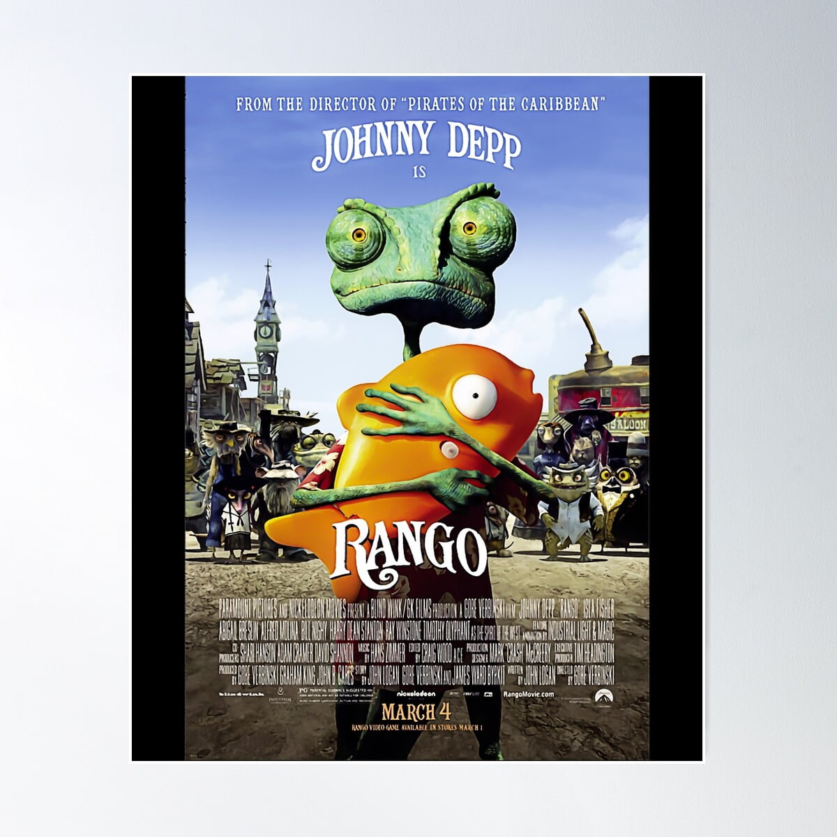 Movie Poster Merchandise Rango Poster Wall Art, Modern Wall Decor For ...
