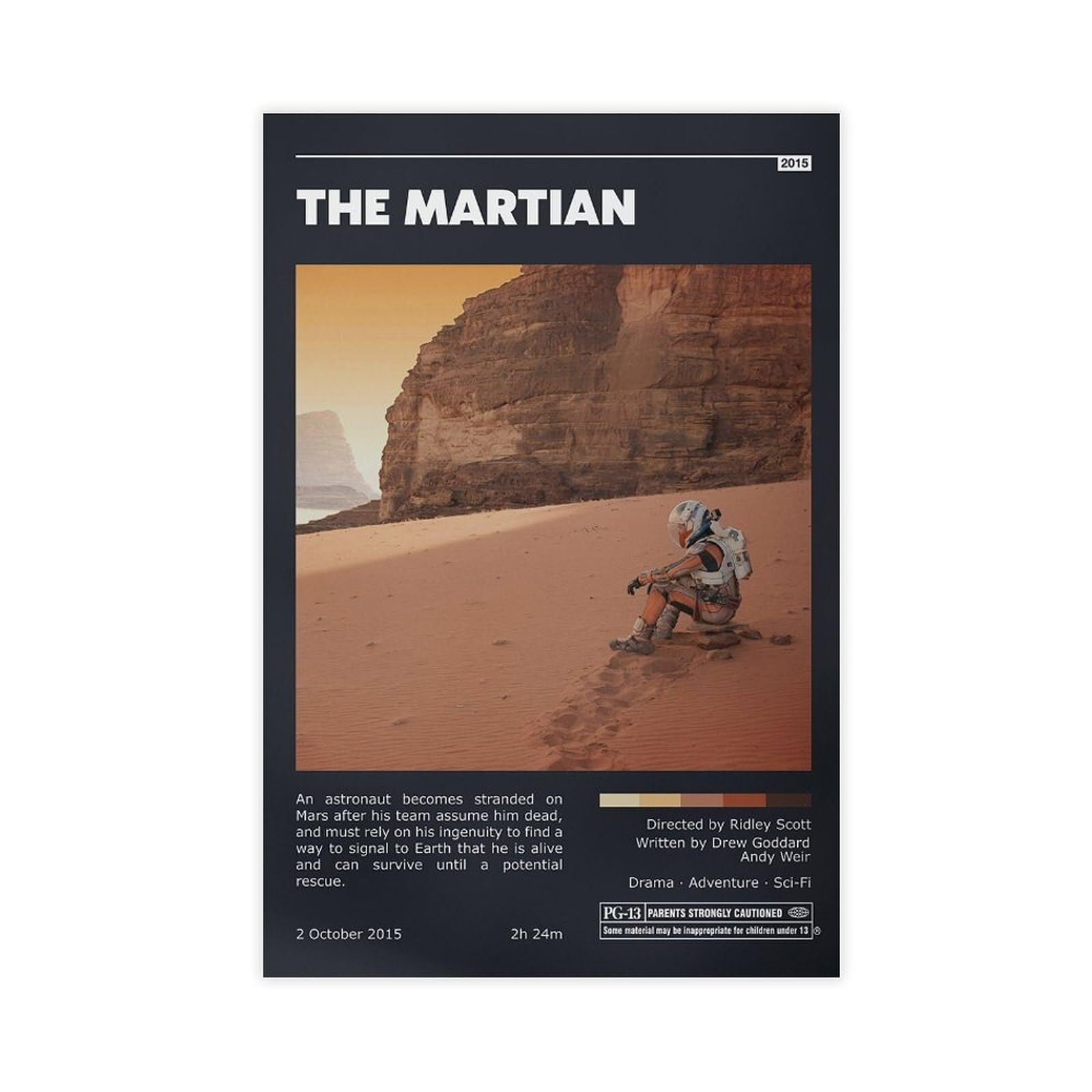 Movie Posters The Martian Living Room Bedroom Study Decoration4 Canvas ...