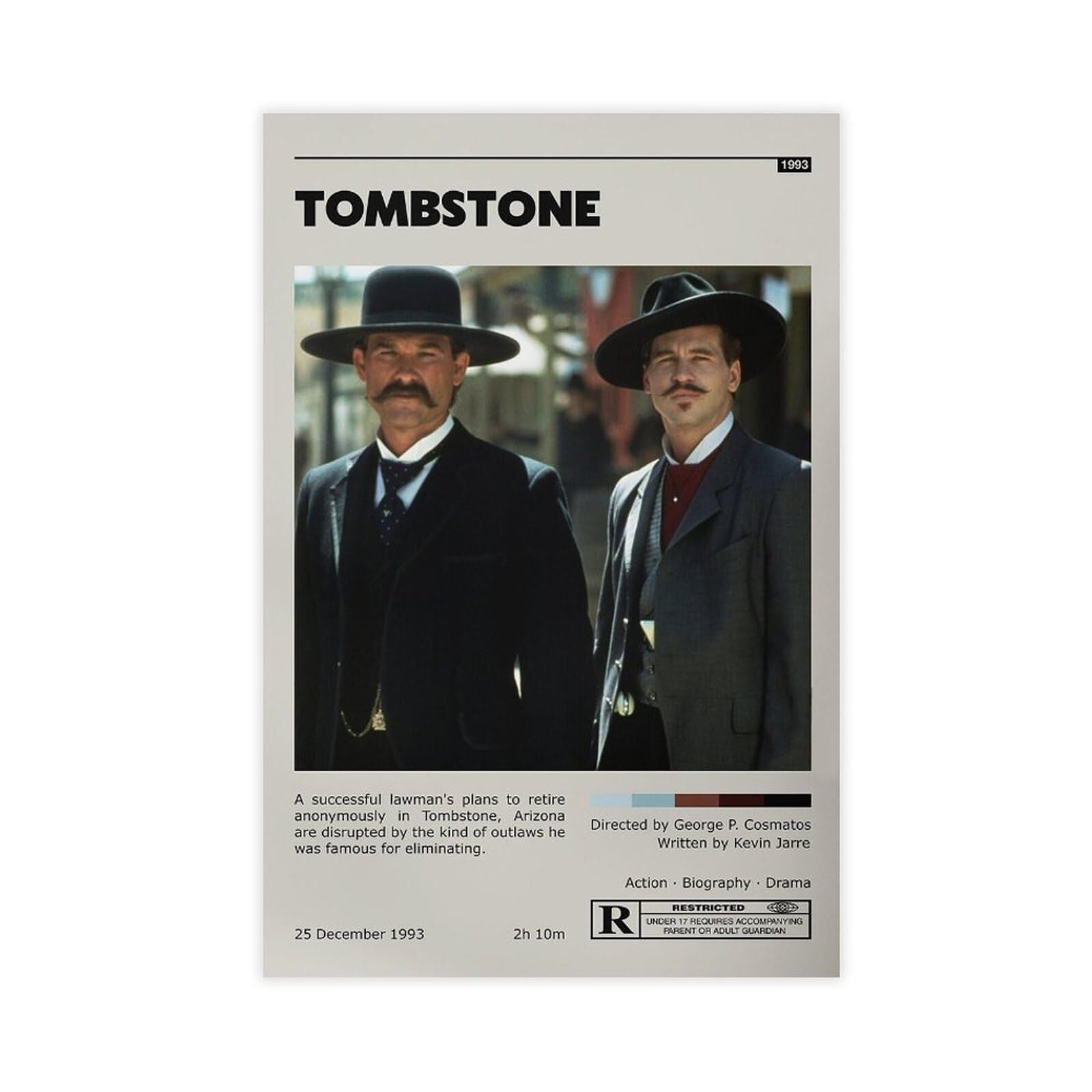 Movie Posters Tombstone Living Room Bedroom Study Decoration8 Canvas ...