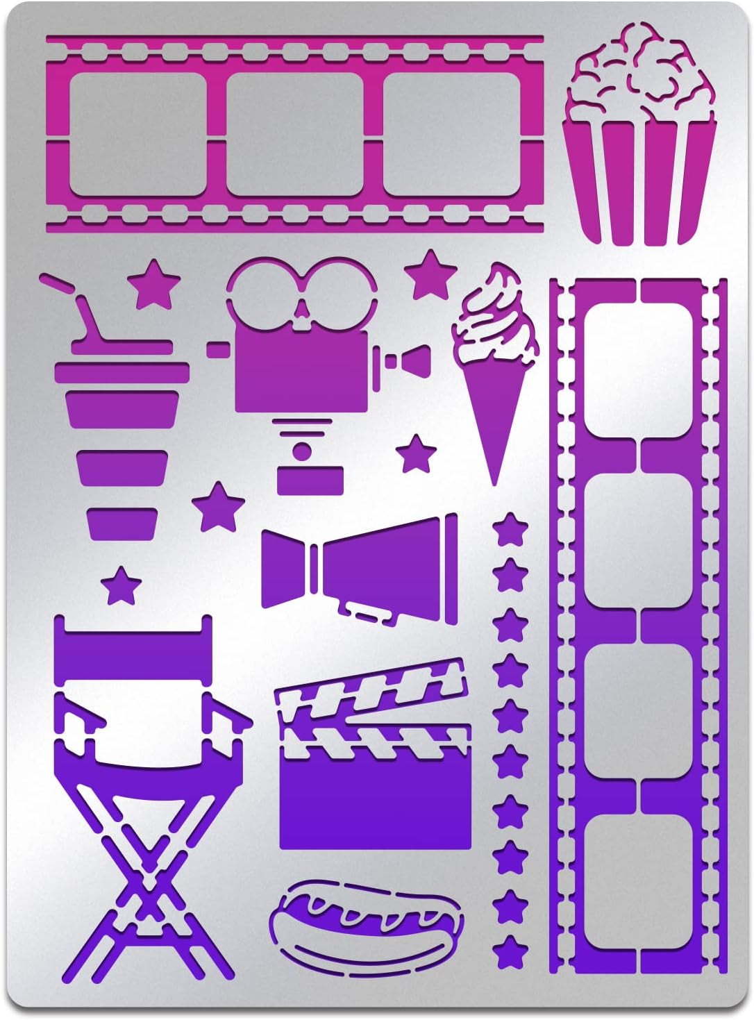 Movie Projector Pattern Stainless Steel Stencils 5.5x7.5inch Movie Tape ...