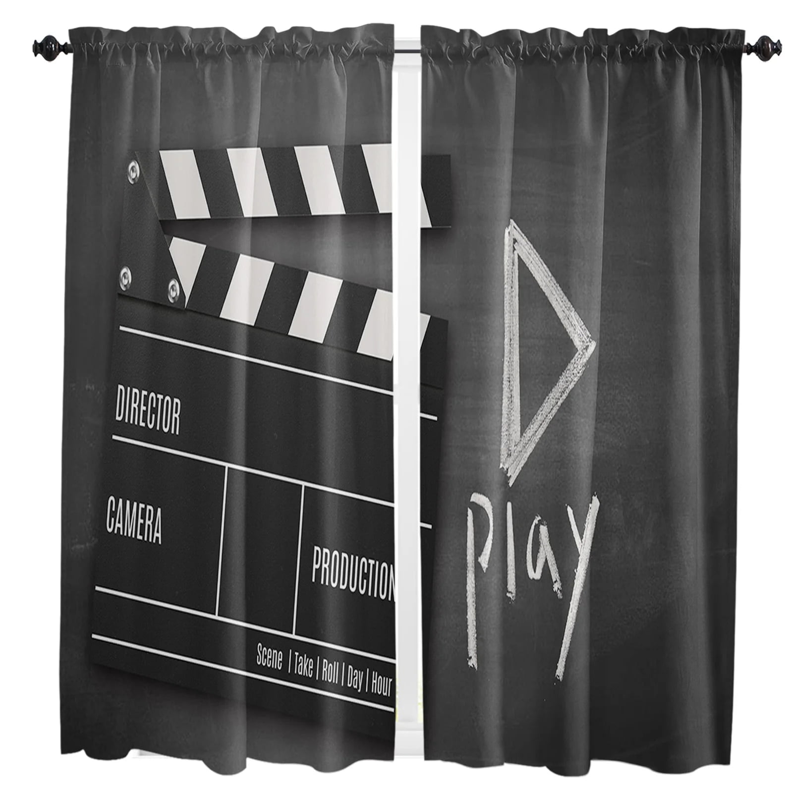 Movie Projector Popcorn Retro Style Curtains in the Kids Bedroom Living ...