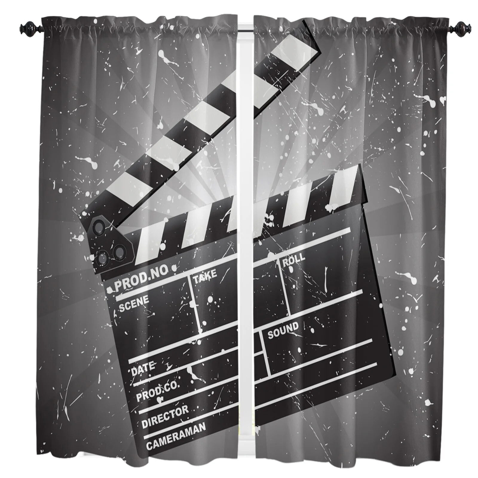 Movie Projector Popcorn Retro Style Curtains in the Kids Bedroom Living ...