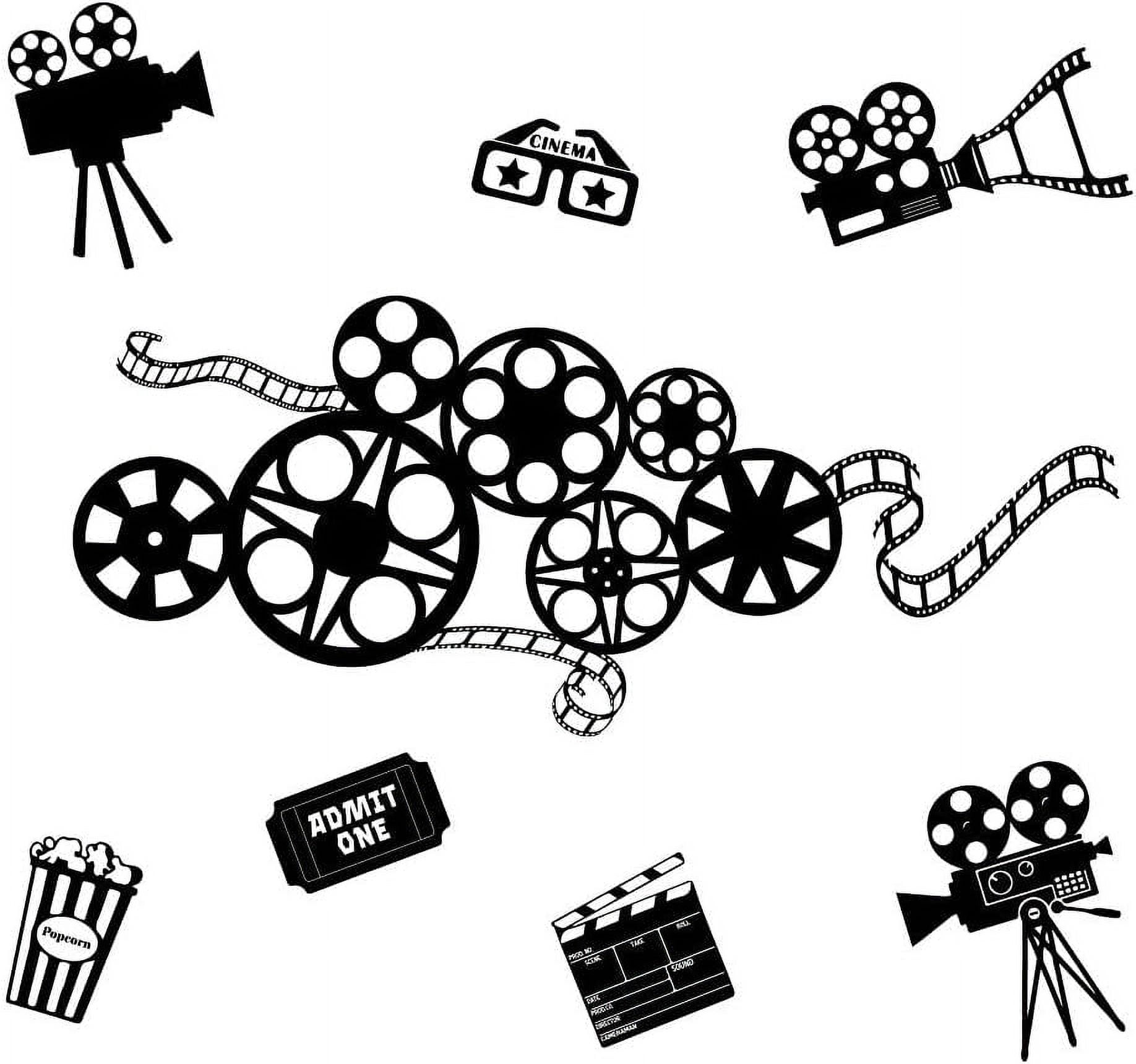 Movie Reel Wall Art Decals Abstract Antique Movie Theater Wall Decor ...