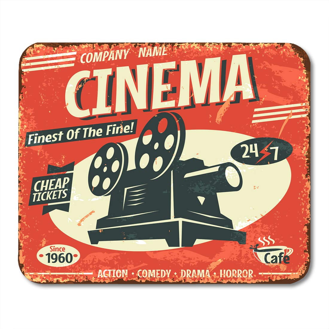 Movie Retro Cinema Film Vintage Old Camera Theater Mousepad Mouse Pad ...