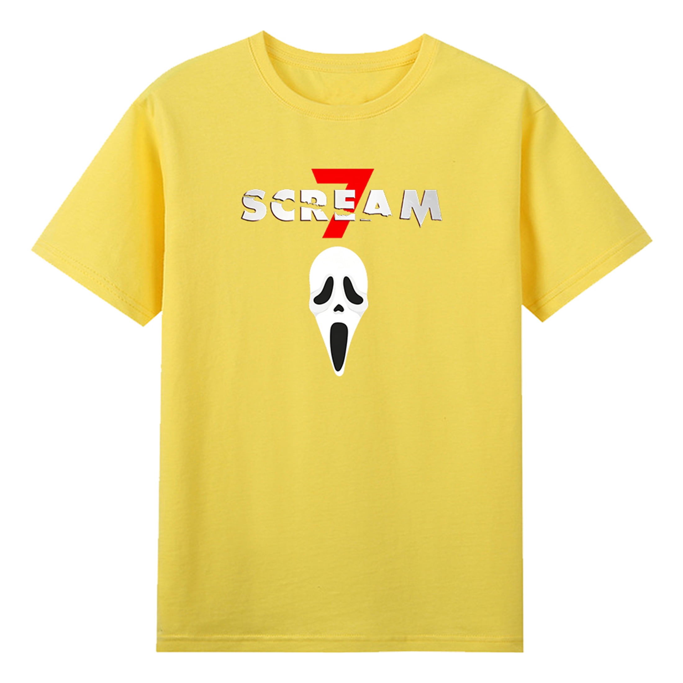 Movie Scream 7 Ghostface T-shirt Crewneck Short Sleeve Cotton Tee Women ...