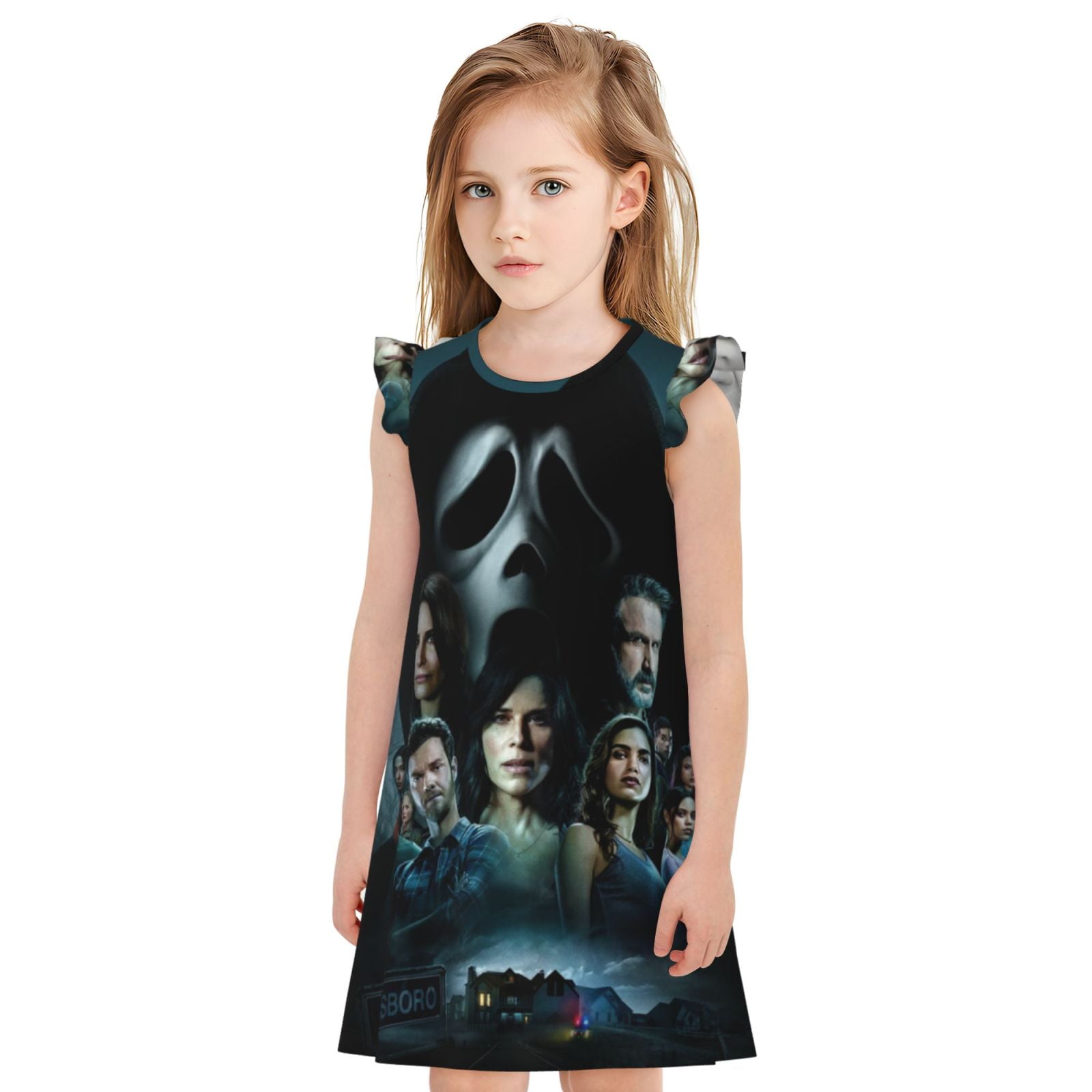 Movie Scream Ghostface Girl's Nightgowns Pajamas Dress Soft Children ...