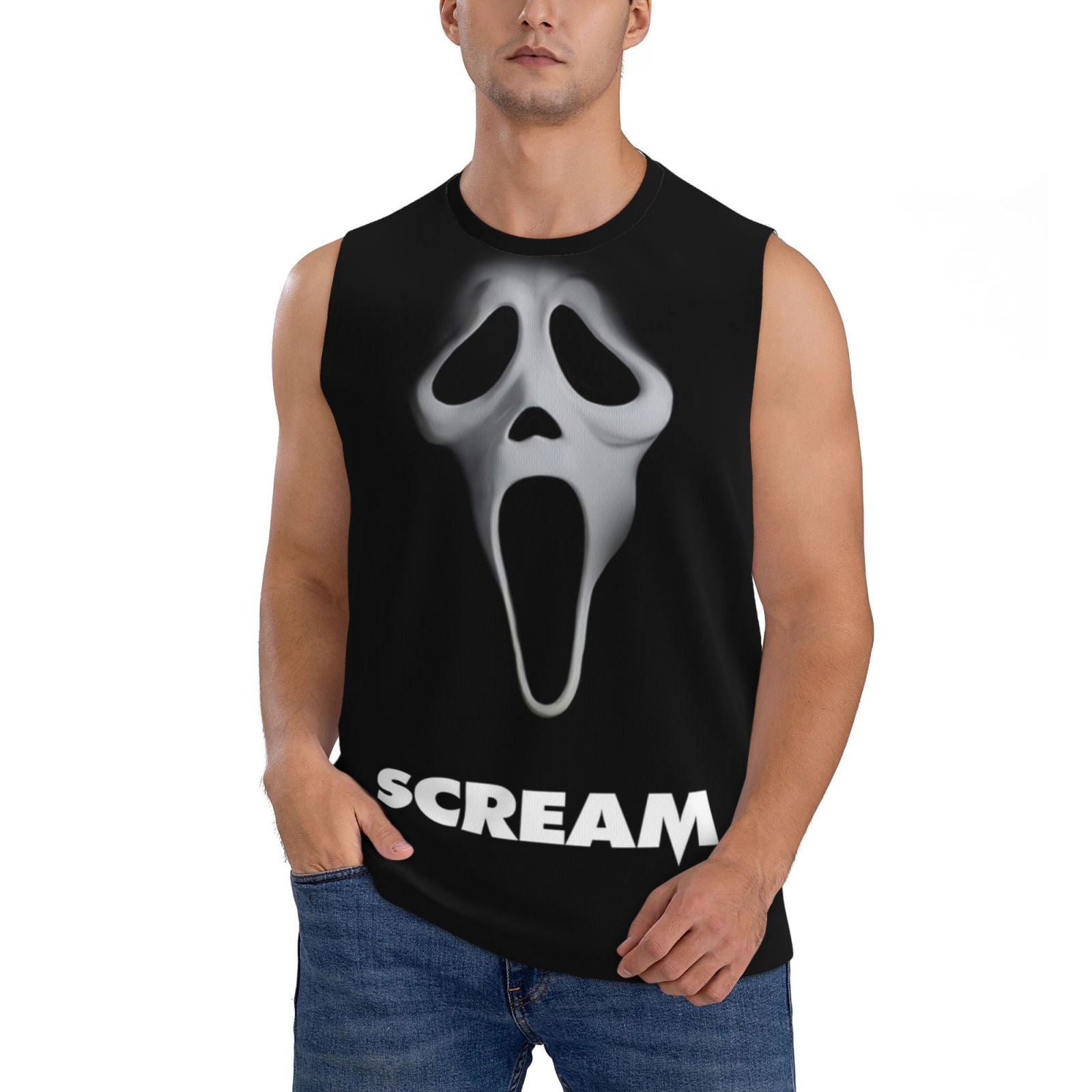Movie Scream Ghostface Men's Tank Top Sleeveless T-shirt Summer ...
