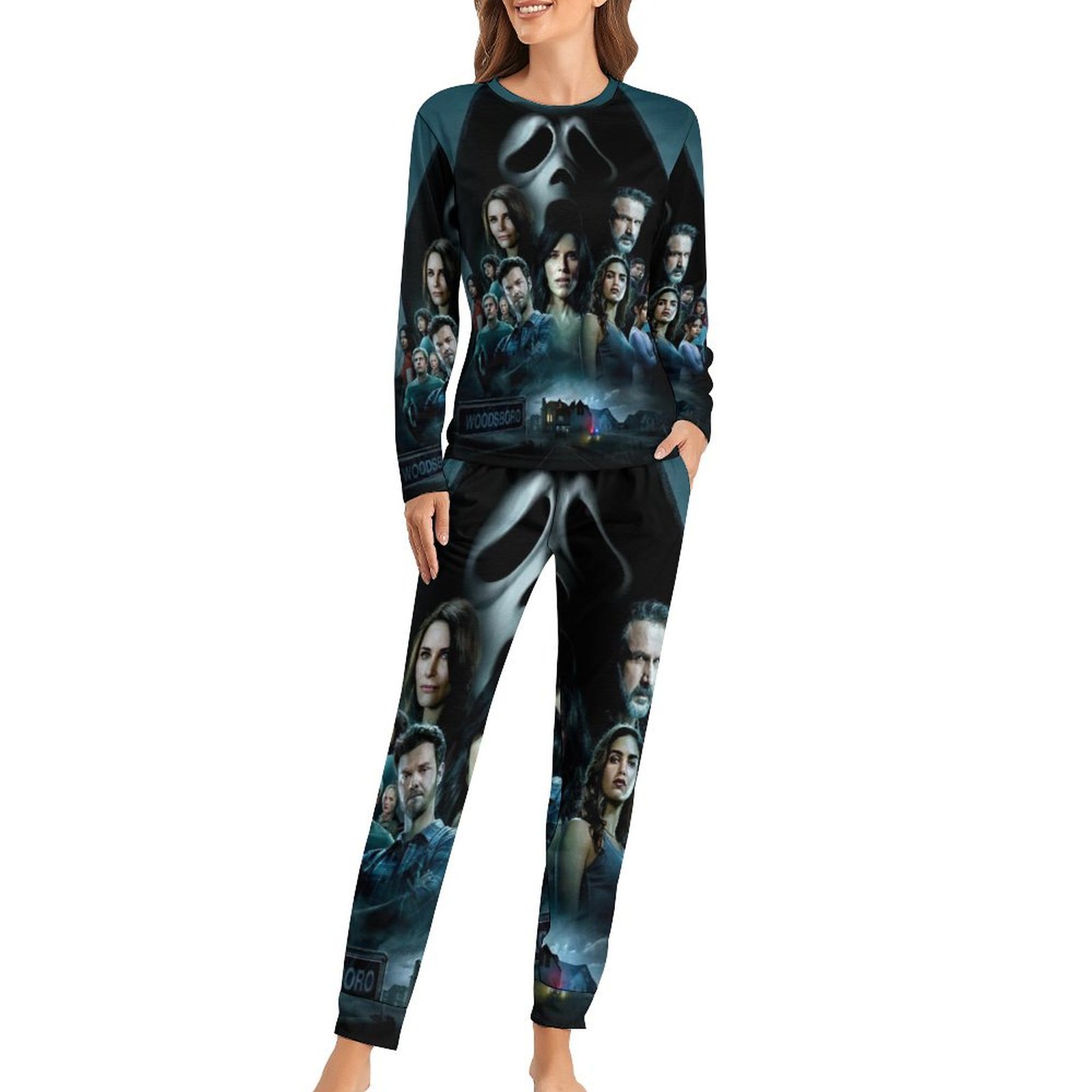 Movie Scream Ghostface Women's Pajama Set Soft Cozy House Wear Sets ...