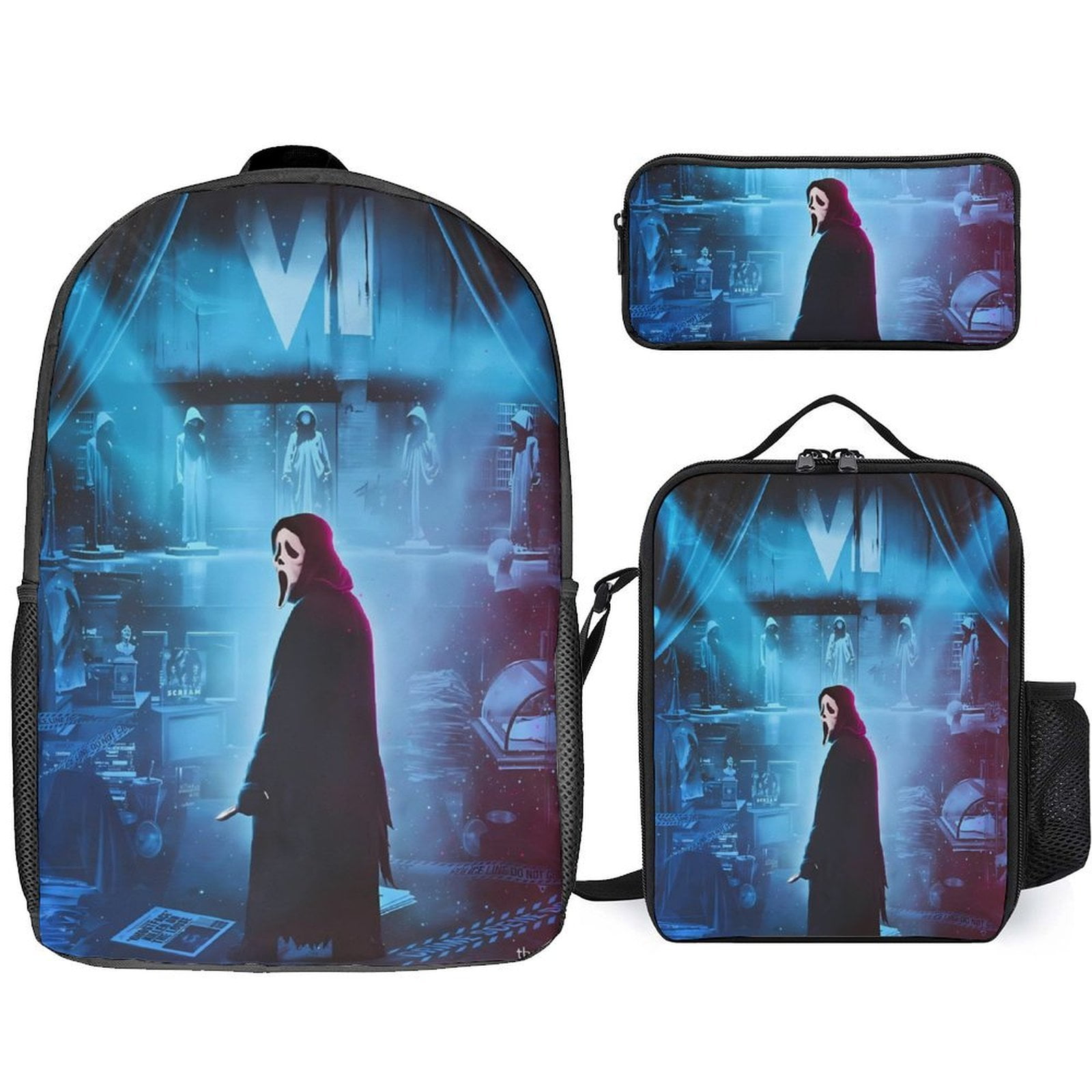 Movie Scream VI 3 Piece Backpack Set with Lunch Bag Pencil Case , High ...