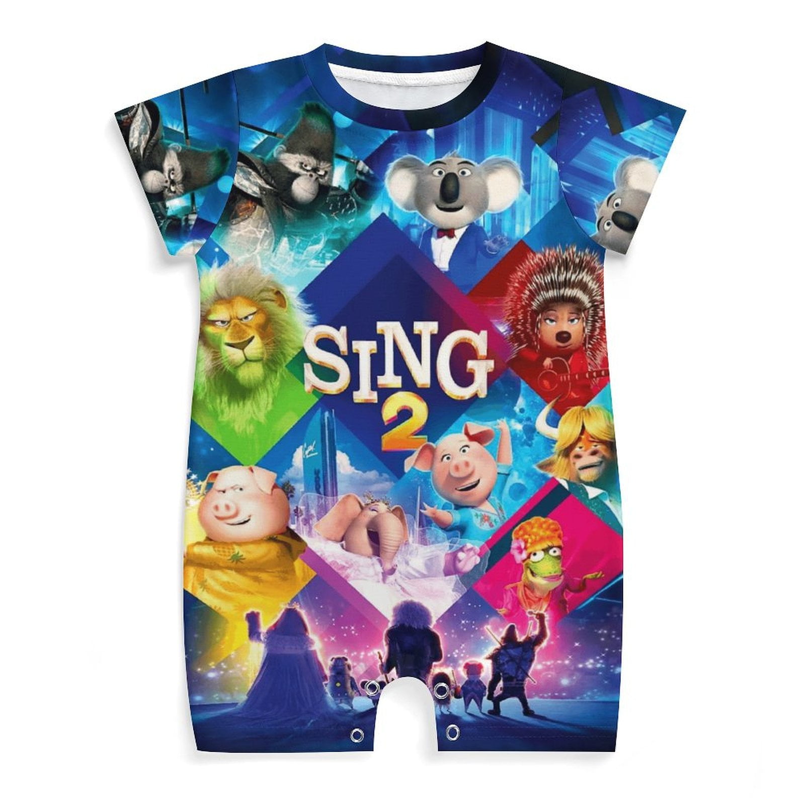 Movie Sing 2 Baby Boy Girl Short Sleeve Romper Clothing Set Print ...