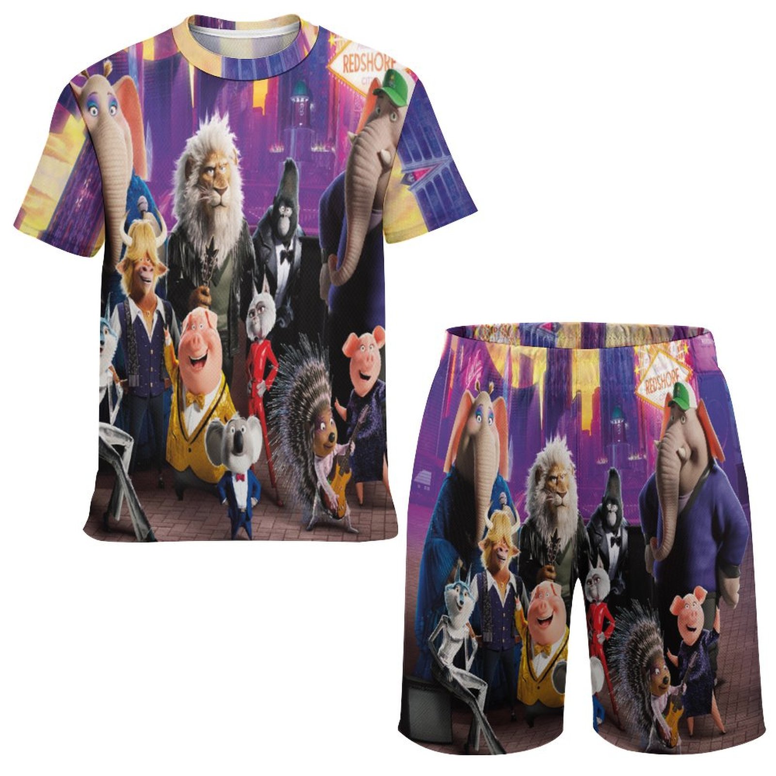 Movie Sing 2 Boys Girls Short Sleeve Mesh T-Shirt And Shorts Outfit Set ...