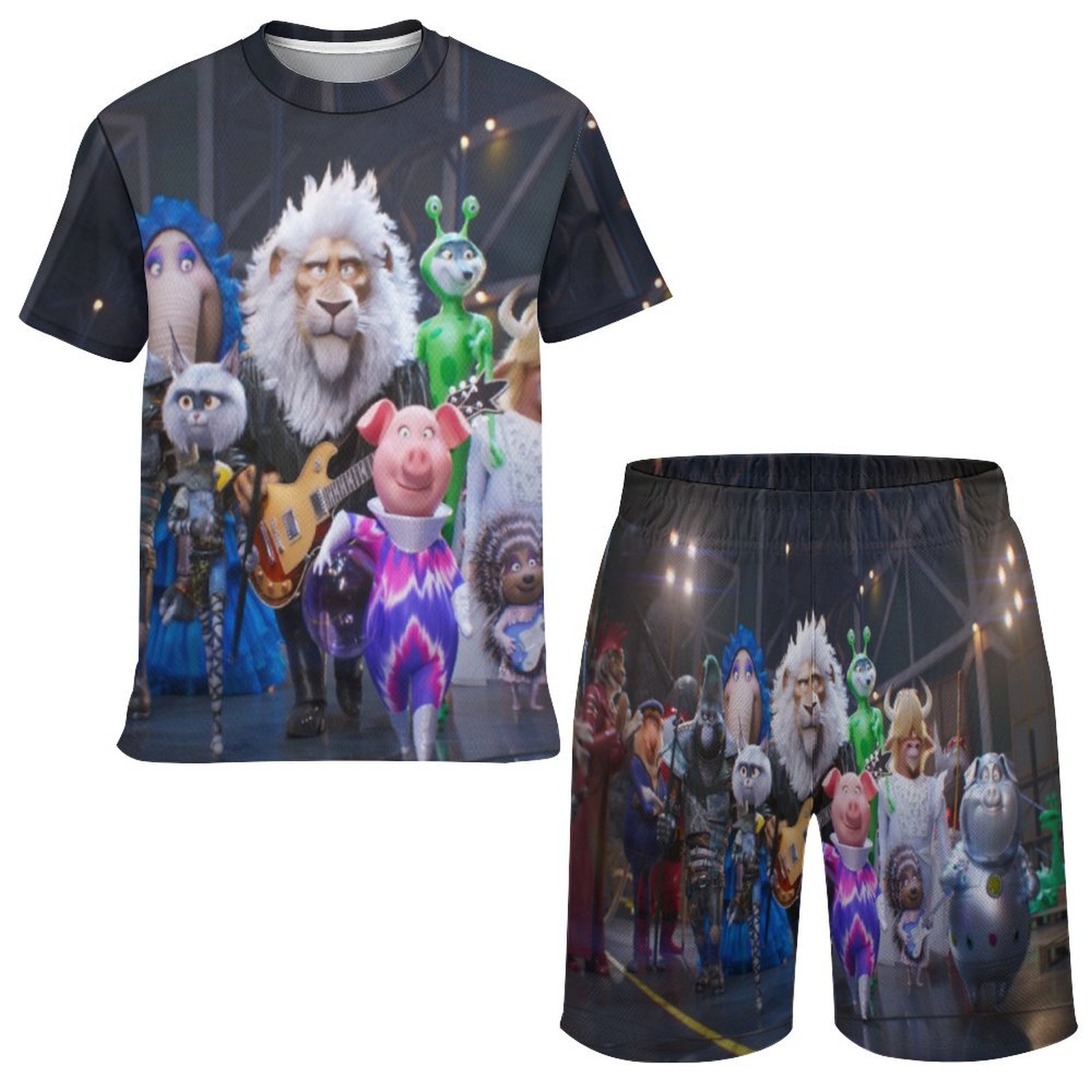 Movie Sing 2 Boys Girls Short Sleeve Mesh T-Shirt And Shorts Outfit Set ...