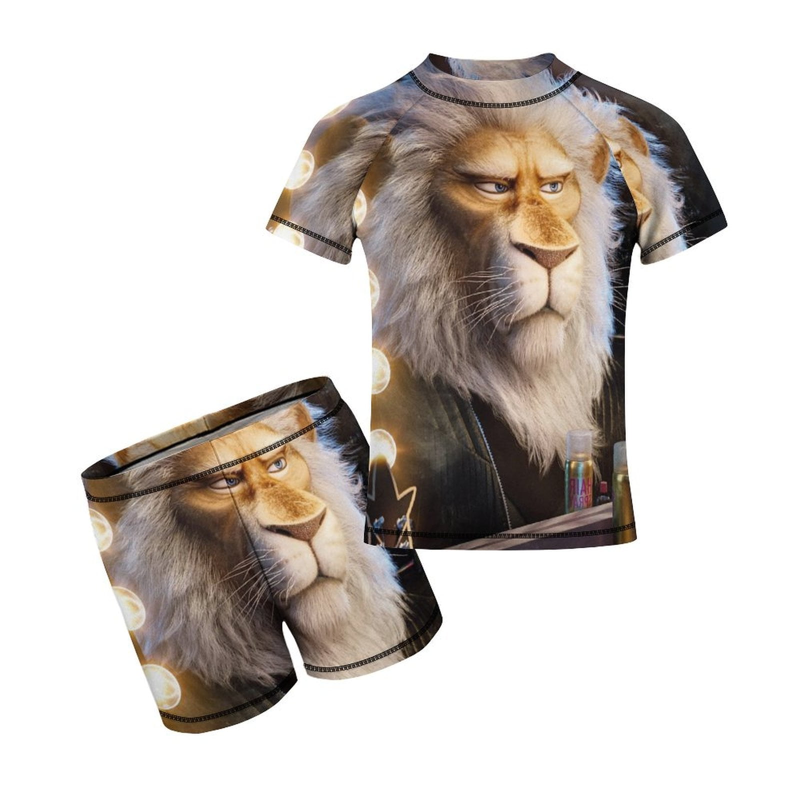 Movie Sing 2 Boys Rash Guard Set 2 Piece Swimsuits Short Sleeve Bathing ...