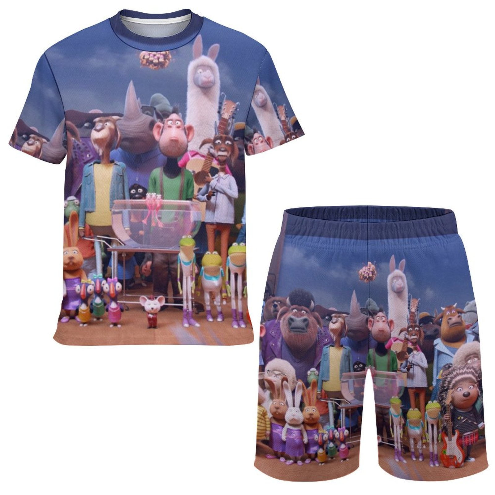 Movie Sing 2 Boys Short Sleeve Mesh T-Shirt And Shorts Outfit Set ...