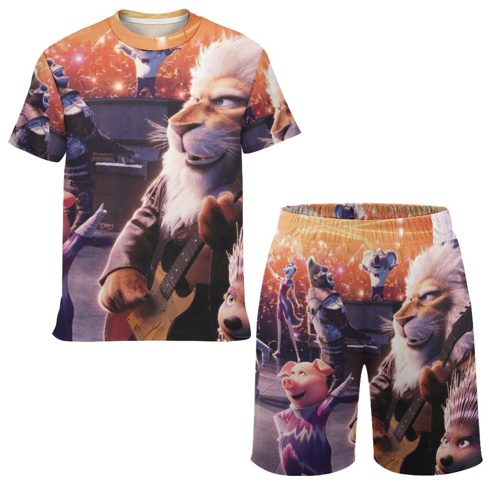 Movie Sing 2 Boys Short Sleeve Mesh T-Shirt And Shorts Outfit Set ...