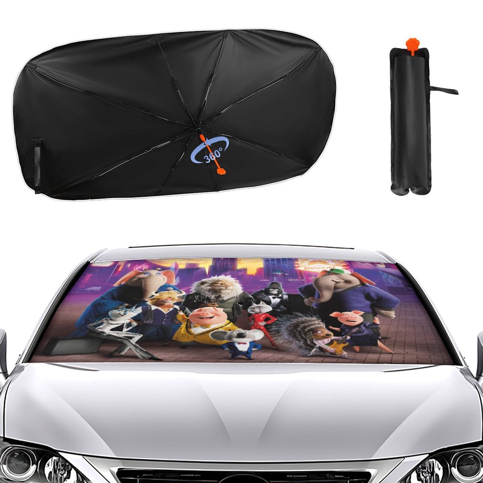 Movie Sing 2 Windshield Sun Shade Umbrella - Foldable Car Window Shades ...