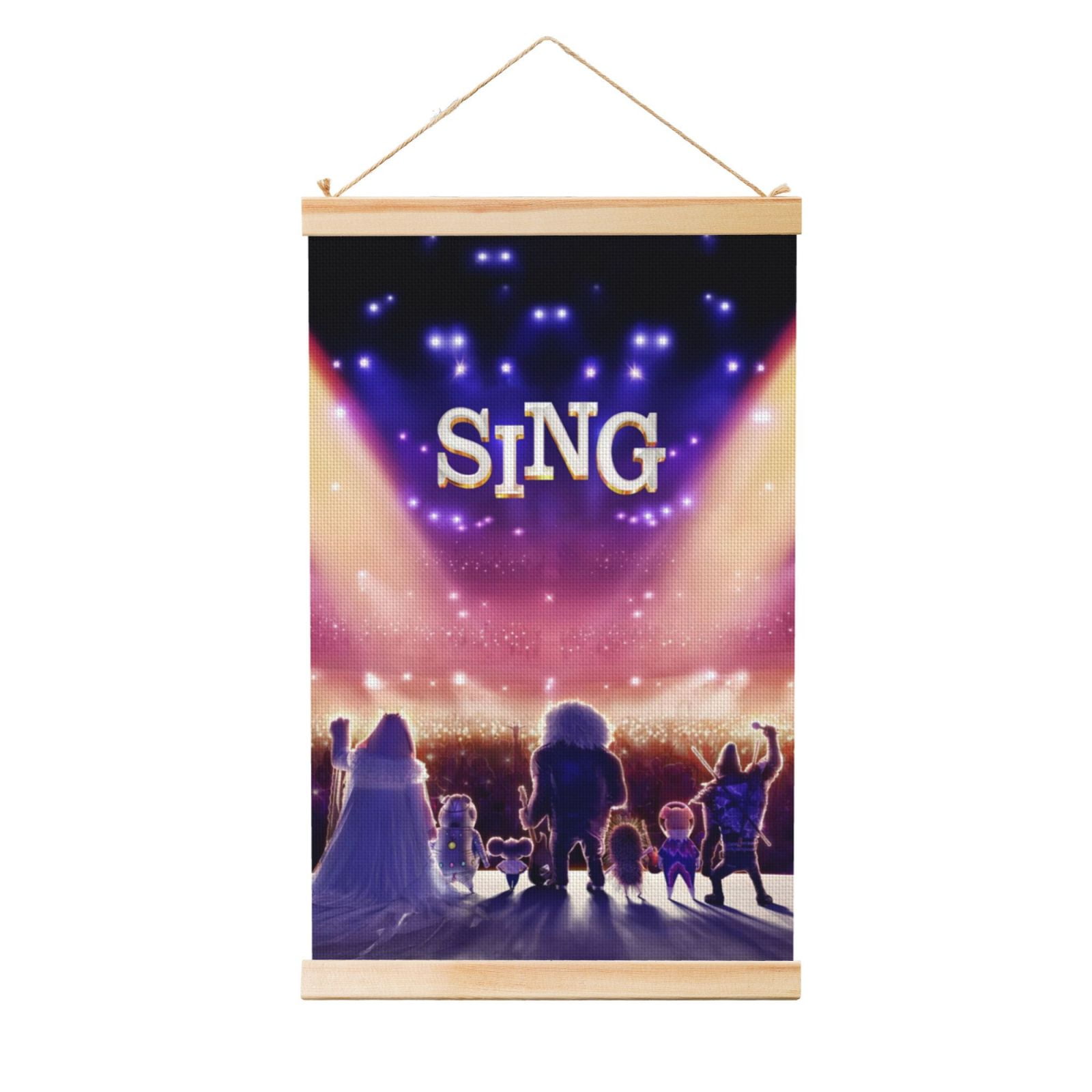 Movie Sing Posters Wall Hanging Wooden Shaft Poster Wall Art Aesthetic ...