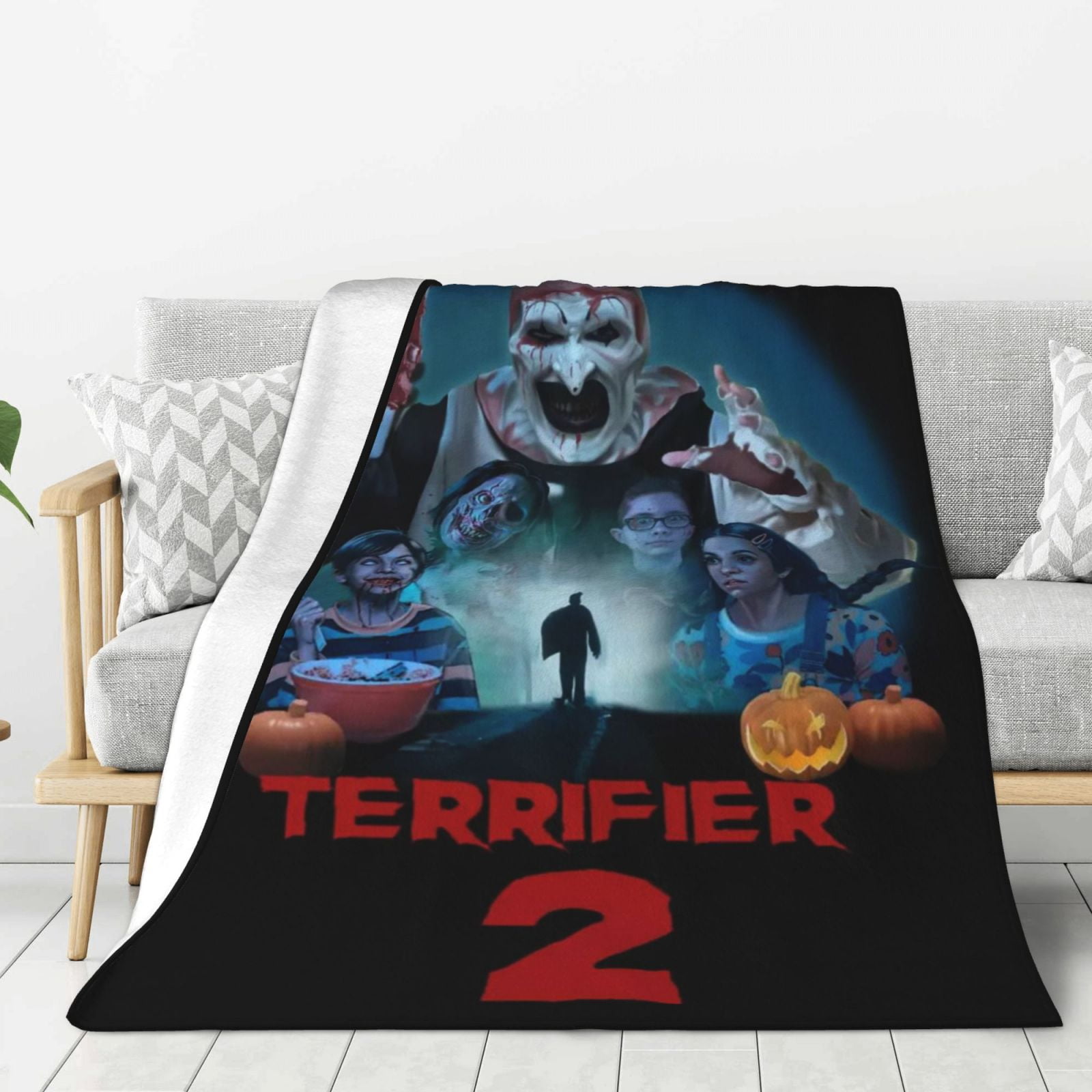 Movie Terrifier 2 Poster Blanket Cozy Soft Fleece Flannel Bed Blanket ...