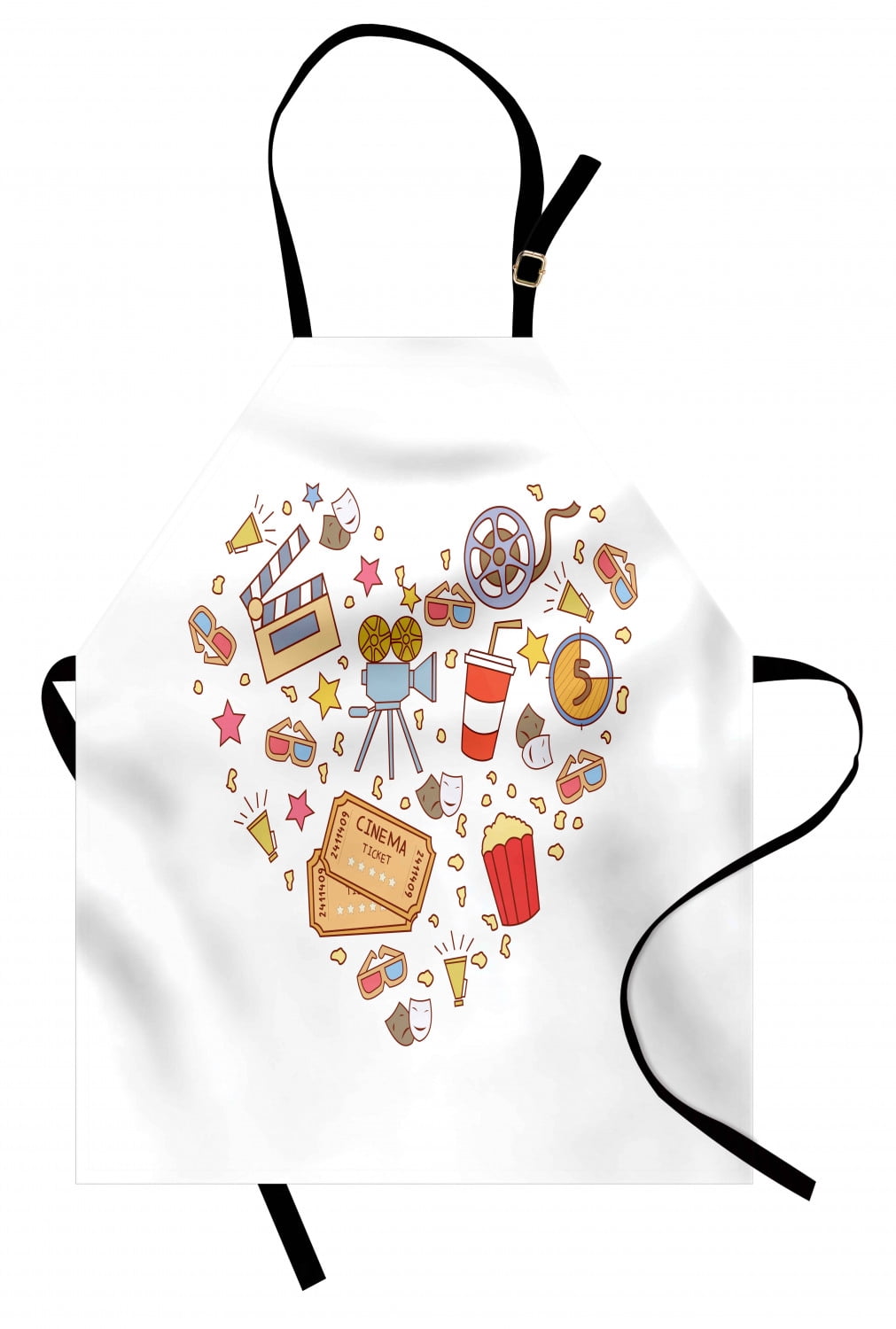 Movie Theater Apron Cinema Attribute Love Retro Icons Collection in the ...