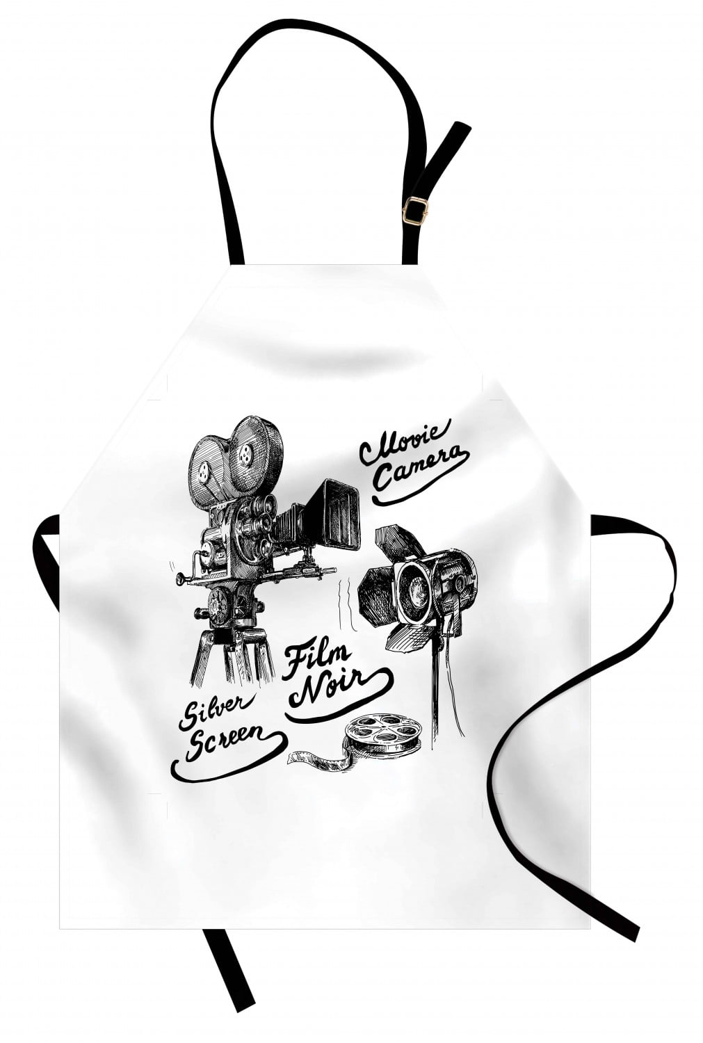 Movie Theater Apron Cinematography Themed Artwork with Old Camera and ...