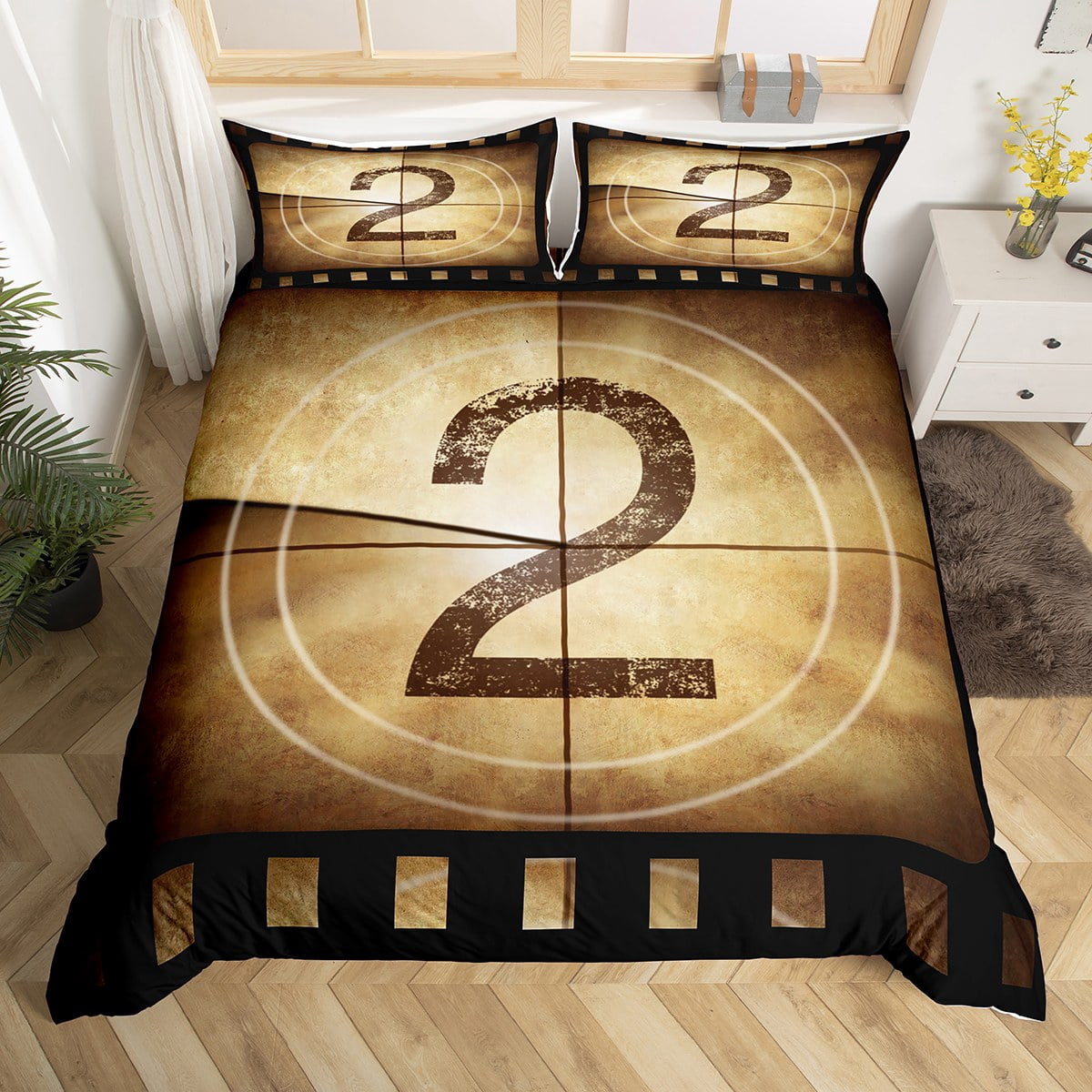 Movie Theater Bedding Sets King Size Vintage Tape Screen Duvet Cover ...