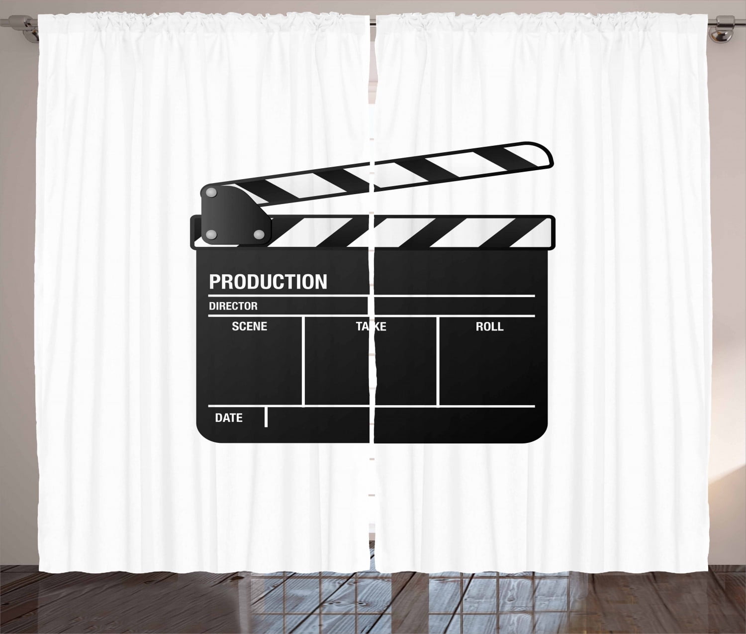 Ambesonne Movie Curtains 2 Panel Set, Film and Video Industry, 108" x ...