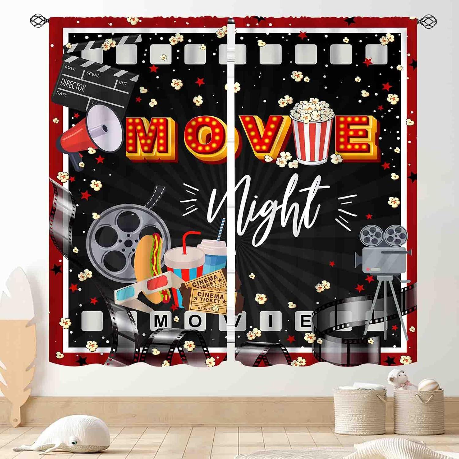Movie Theater Curtains, Vintage Cinema Video Film Motion Picture Movie ...