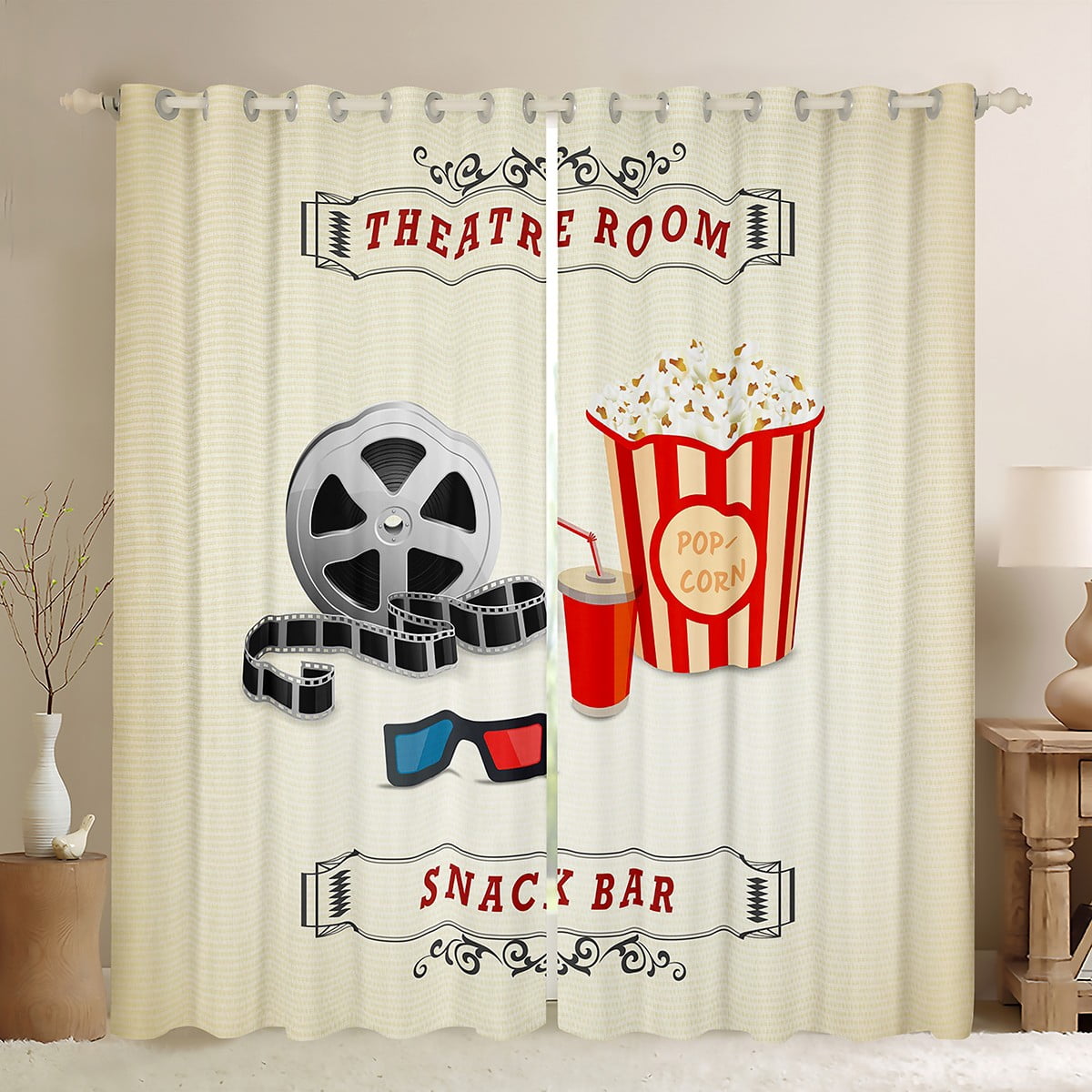Movie Theater Curtains & Drapes Cinema Ticket Curtains, Projector Film ...