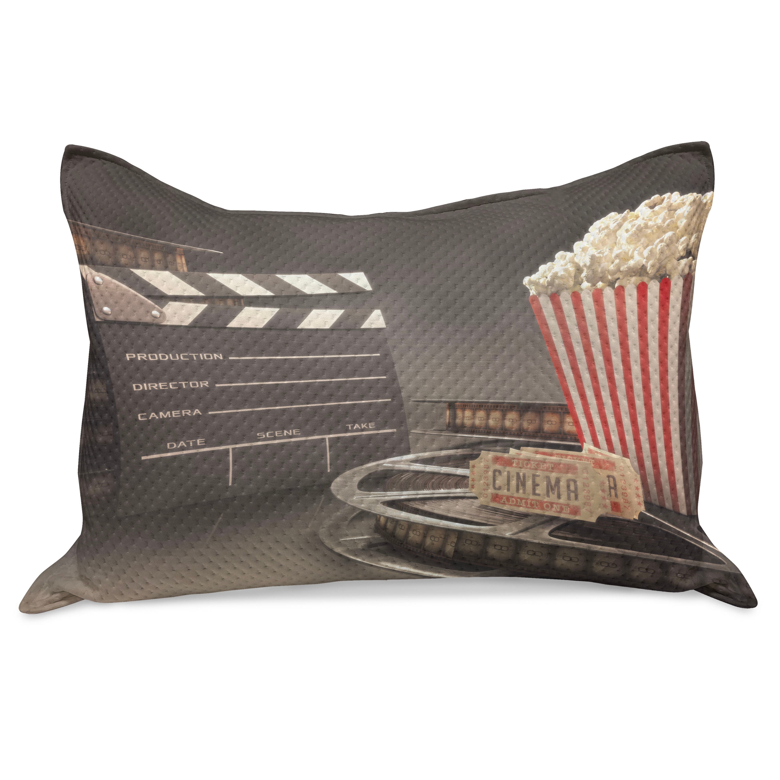 Movie Theater Knitted Quilt Pillowcover, Old Fashion Entertainment ...