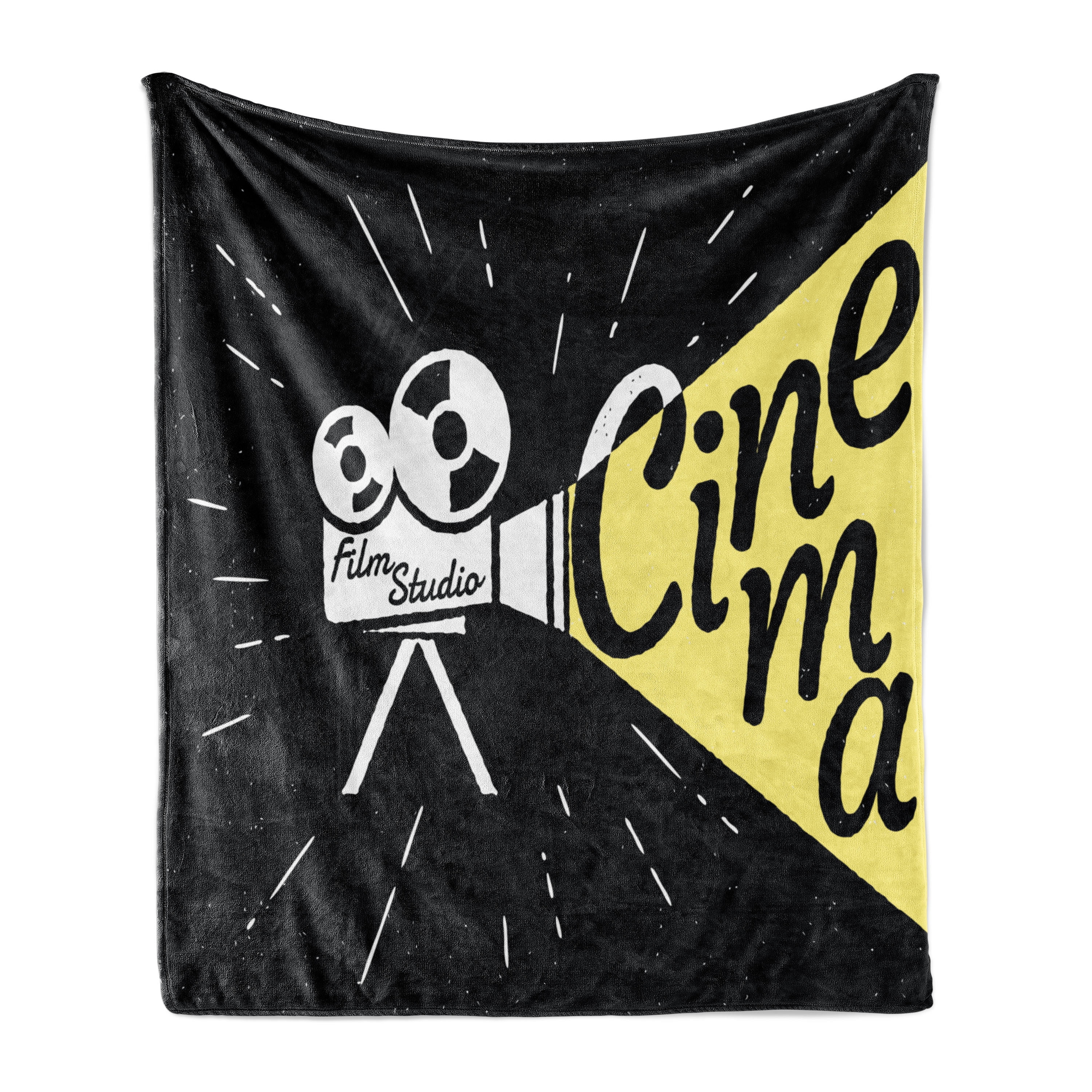 Movie Theater Soft Flannel Fleece Blanket, Movie Projector Sketch with ...