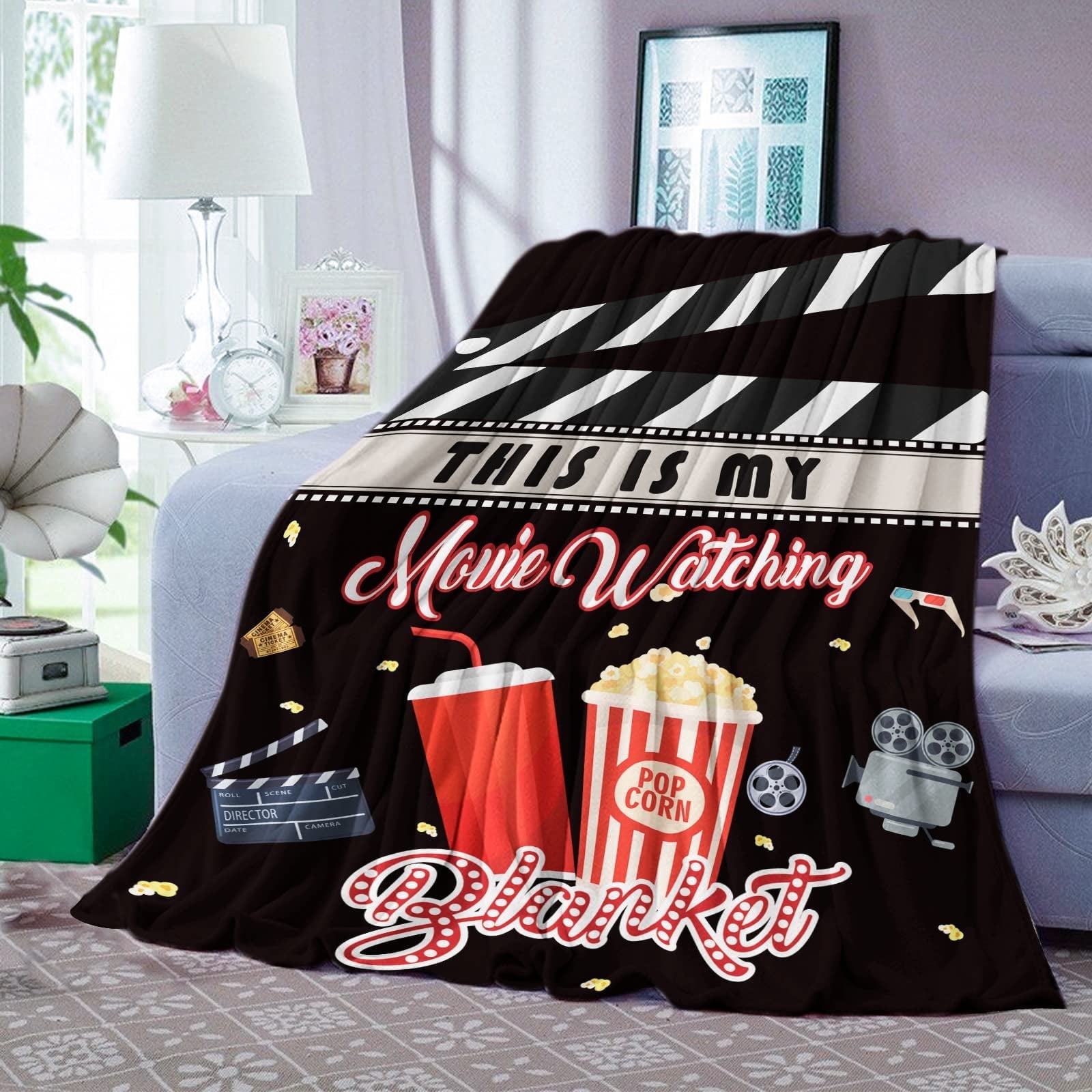 Movie Theater Fleece Flannel Throw Blanket - Cozy Blanket for Movie ...