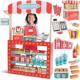 Movie Theatre Wooden Playset - Pretend Concession Stand with Popcorn ...