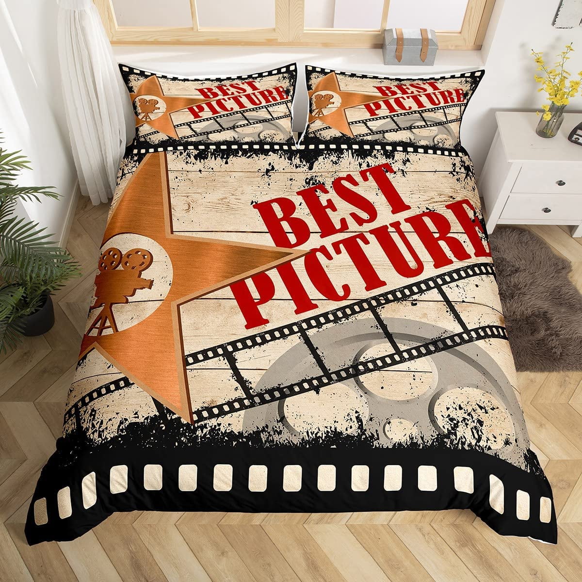 Movie Theme Duvet Cover Cinema Scenes Bedding Set Microfiber Ceremony ...