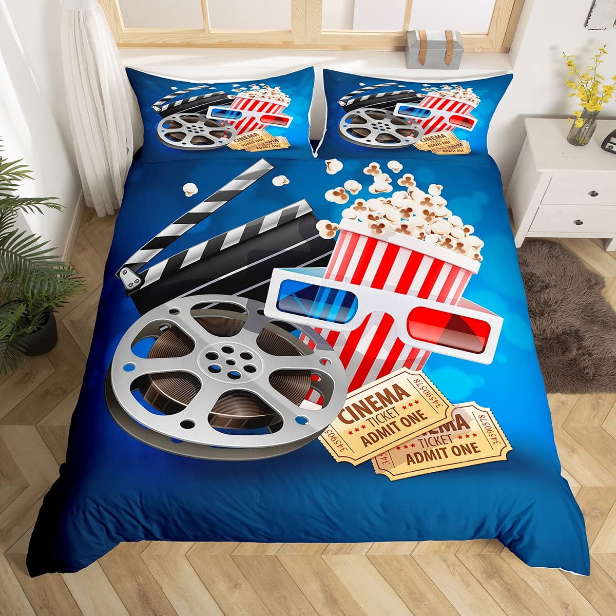 Movie Theme Duvet Cover Cinema Scenes Bedding Set Microfiber Ceremony ...