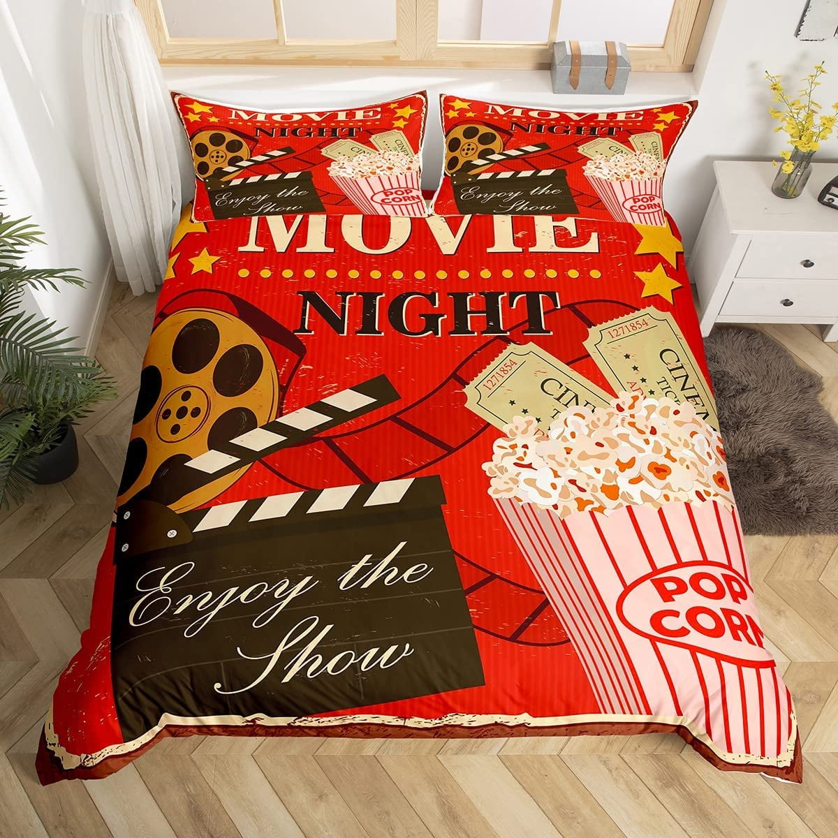 Movie Theme Duvet Cover Cinema Scenes Bedding Set Microfiber Ceremony ...