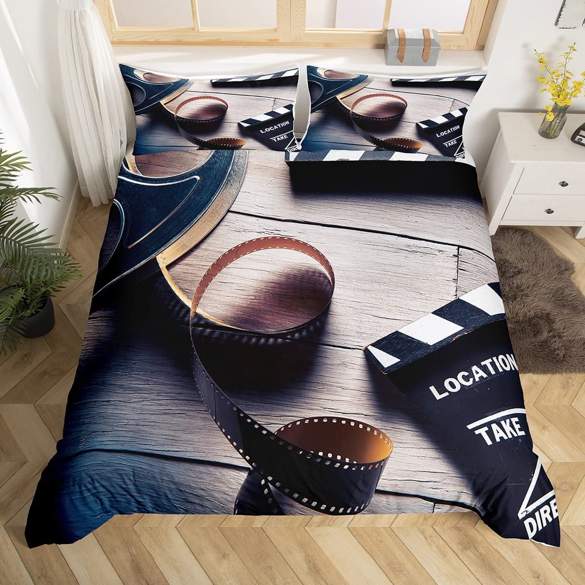 Movie Theme Duvet Cover Cinema Scenes Bedding Set Microfiber Ceremony ...
