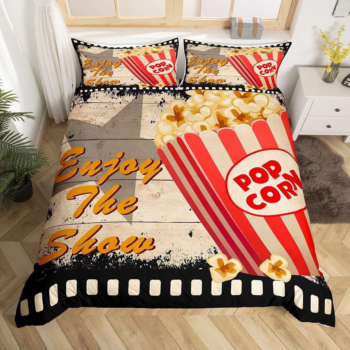 Movie Theme Duvet Cover Cinema Scenes Bedding Set Microfiber Ceremony ...