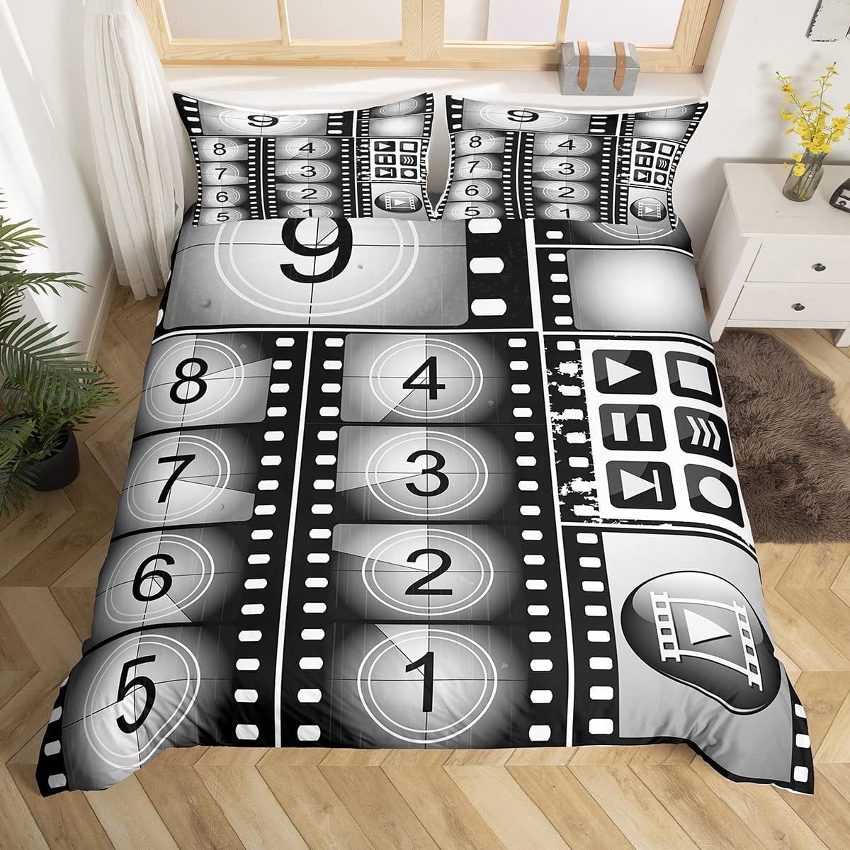 Movie Theme Duvet Cover Cinema Scenes Bedding Set Microfiber Ceremony ...