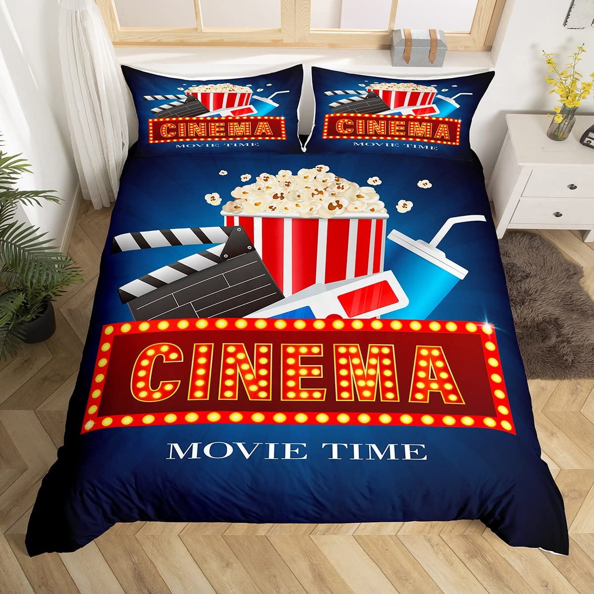 Movie Theme Duvet Cover Cinema Scenes Bedding Set Microfiber Ceremony ...