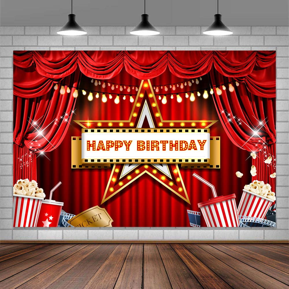 Movie Theme Party Decorations Backdrop Happy Birthday Banner Photograph ...