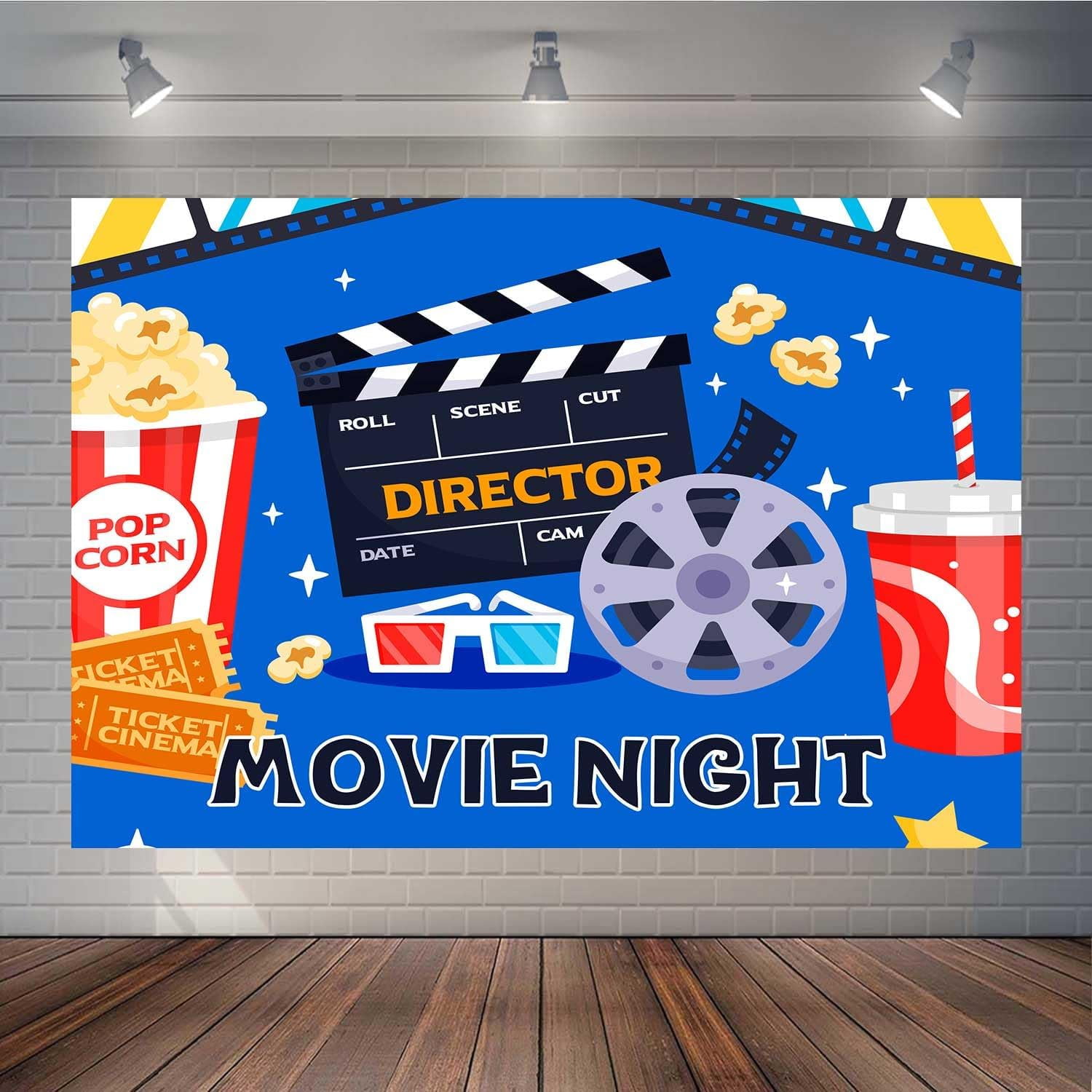 Movie Theme Photography Backdrop Camera Film Director Action Ticket ...