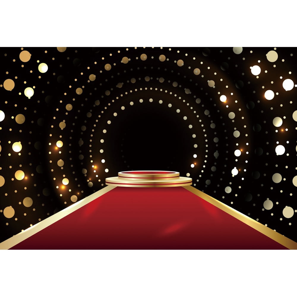 Movie Theme VIP Red Carpet Event Backdrop Black Gold Baby Shower ...