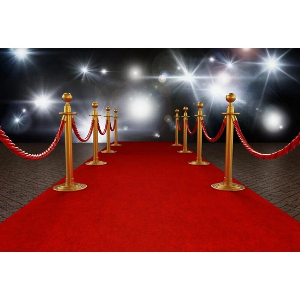 Movie Theme VIP Red Carpet Event Backdrop Black Gold Baby Shower ...