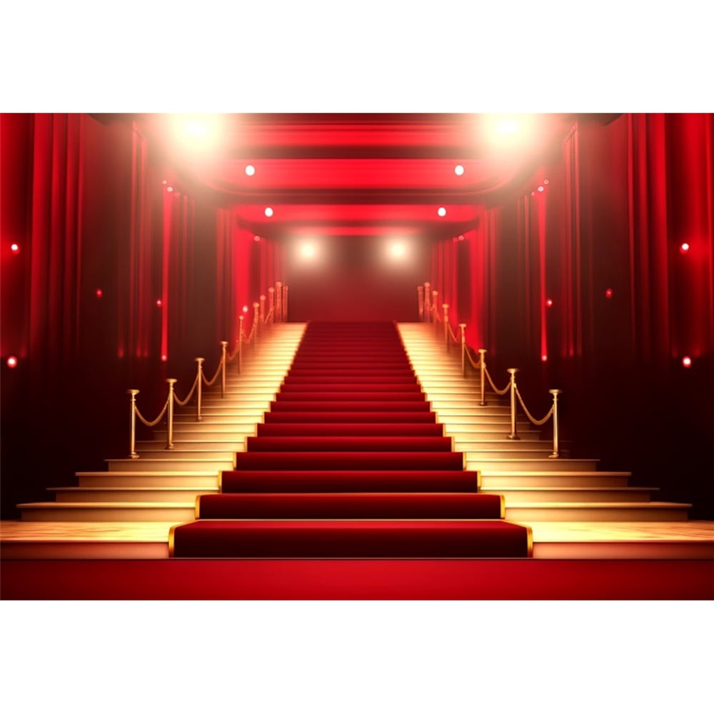 Movie Theme VIP Red Carpet Event Backdrop Black Gold Baby Shower ...