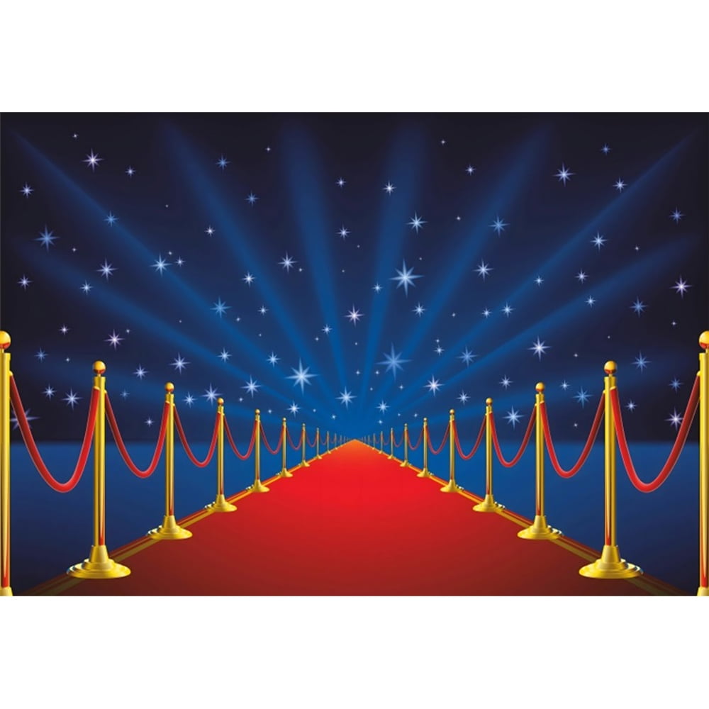 Movie Theme VIP Red Carpet Event Backdrop Black Gold Baby Shower ...