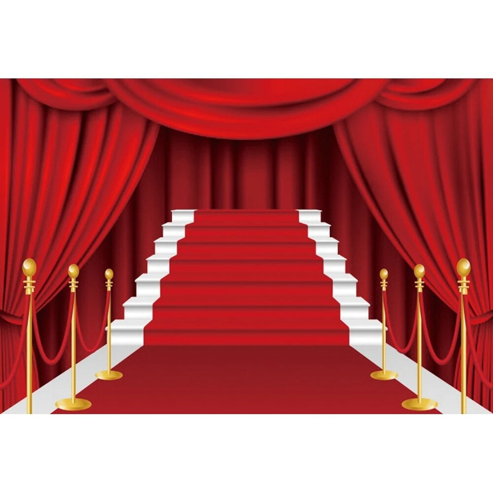 Movie Theme VIP Red Carpet Event Backdrop Black Gold Baby Shower ...