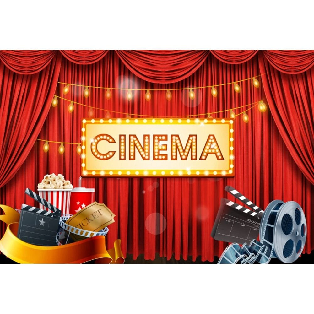 Movie Theme VIP Red Carpet Event Backdrop Black Gold Baby Shower ...