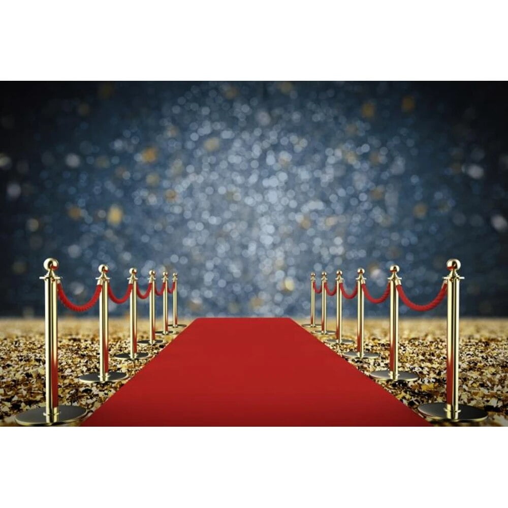 Movie Theme VIP Red Carpet Event Backdrop Black Gold Baby Shower ...